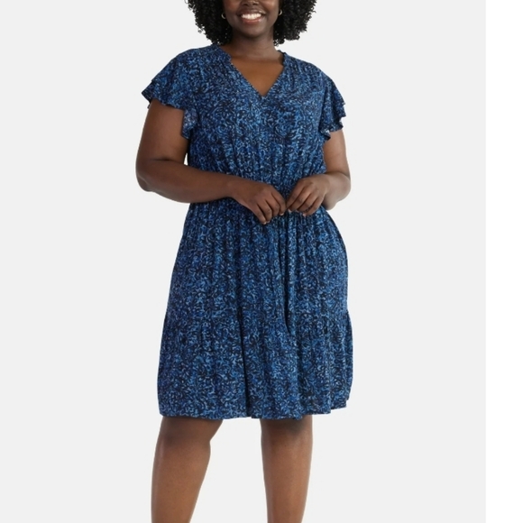 Terra & Sky | Dresses | Terra Sky Womens Plus Size Mini Dress With ...